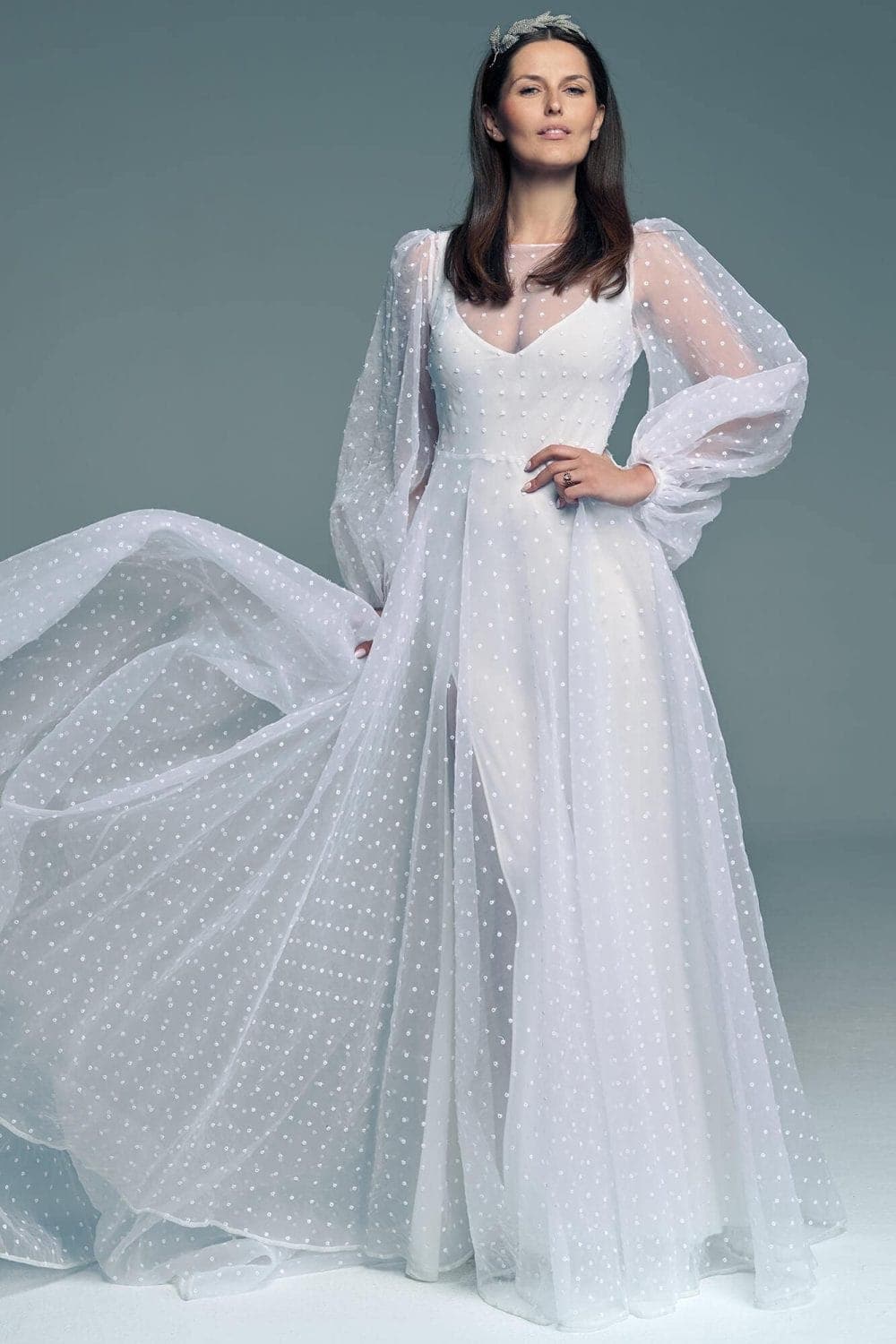 Original polka-dot wedding dress